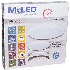 LED svítidlo McLED Calvia 30 18/24/30W CCT 3000/4000/6000K IP65 bílá/černá/stříbrná ML-411.012.42.0