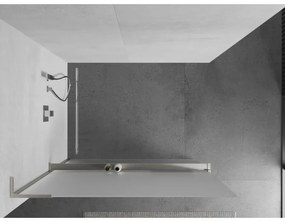 Mexen Kioto+ L, sprchová zástěna Walk-In s poličkou a věšákem 100 x 200 cm, 8mm sklo námraza, broušená ocel profil, 800-100-123-97-30