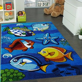 BE Dětský koberec Smart Kids 22308 BLUE - modrý obdélníkový, ryba Rozměr: 120x180 cm