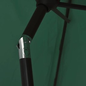 Závěsný slunečník s LED 3 m zelený - Default Title