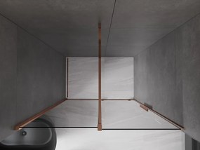 Mexen Velar, posuvné sprchové dveře do otvoru 130 cm, 8mm šedé sklo, růžové zlato, 871-130-000-41-60