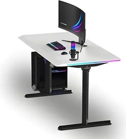Ultradesk Quest černá-bílá / Herní stůl / 140 x 70 cm / nastavitelná v