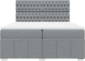 Box spring postel s matrací světle šedá 200 x 200 cm textil 3294082