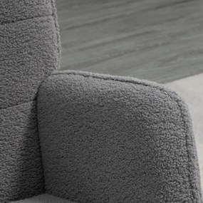 HOMCOM Houpací křeslo Houpací křeslo, akcentní křeslo, relaxační křeslo s berberským rounem, do 120 kg, tmavě šedé, 71x92x101 cm| Aosom