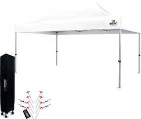 BRIMO Nůžkový párty stan EXCLUSIVE ALU 3x4,5 m bez stěn bílý