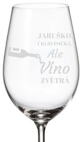 Crystalite Bohemia Vtipná sklenička na víno ÚKLID POČKÁ 350 ml 1 ks