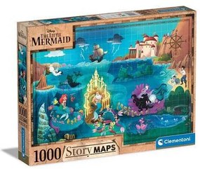 Clementoni Puzzle 1000 dílků Disney Mapa - Malá mořská víla