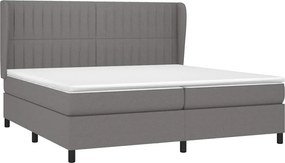Box spring postel s matrací tmavě šedá 200x200 cm textil 3128150