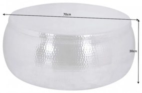 Massive home | Konferenční stolek ORIENT STORAGE 70 CM stříbrný s úložným prostorem