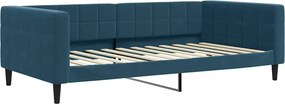 Válenda s přistýlkou a zásuvkami modrá 100 x 200 cm samet 3196769