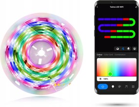 WiFi Led pásek Tuya 5 m Rgb-ic 18 W, sada s napájecím zdrojem 18 W 5 m