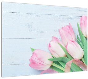 Skleněný obraz - Kytice tulipánů (70x50 cm)