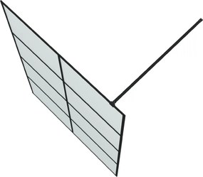 Sprchová zástěna walk-in černá 140 x 195 cm mléčné ESG sklo 152134
