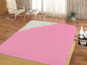 Matějovský napínací prostěradlo jersey Světle růžové na matraci: 100 x 220 cm