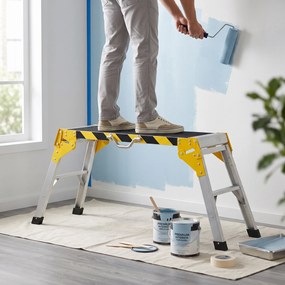 HOMCOM skládací pracovní stůl — hliníková svěrací lavice, robustní pracovní stůl s rukojetí, protiskluzový povrch, reflexní pruhy, nosnost 150 kg, 11…