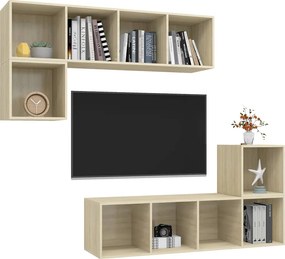 4dílný set TV skříněk dub sonoma kompozitní dřevo 3079811