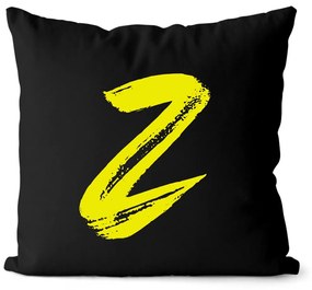 Polštář – písmeno Z (Velikost: 55 x 55 cm, Barva: Žlutá)