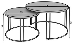 ADRK Konferenční stolek ETTA B-A 75, dub artisan/černá