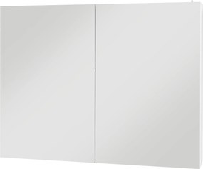 Kleankin nástěnná zrcadlová skříňka s LED osvětlením pro koupelnu 2-v-1, rozměry 90D x 15Š x 70V cm