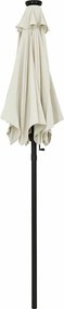 Zahradní slunečník s LED osvětlením pískový 200 x 211 cm hliník 313557