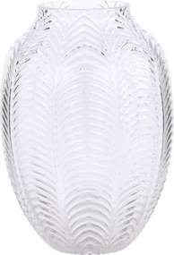 Transparentní skleněná dekorační váza Leaf - Ø 14*18cm