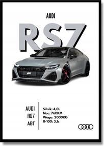 Plakát Audi RS7 Abt Dárek pro tatínka, automobil v rámu A3