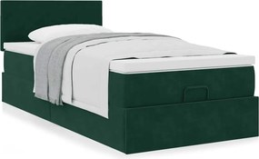 Osmanský rám postele s matrací tmavě šedá 80x200cm samet 3311666