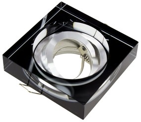 BERGE podhledové bodové svítidlo BRG71002 výklopné - hrubé sklo 2cm - čtverec - černá