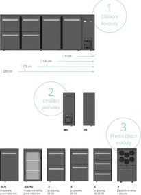 Serrco SCL-22MU+ - Barový minibar, š. 1245 mm, 275 l, 2 plné dveře, LED osvětlení, 68920 + Záruka 2 roky pro firmy