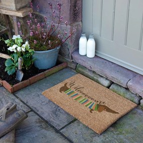 Rohožka z kokosového vlákna 40x60 cm Welcome Sausage Dog – Artsy Doormats