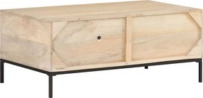 Konferenční stolek 90x50x37 cm masivní mangovník přírodní rákos 323511