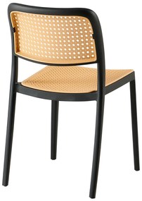 Kondela Stohovatelná židle, černá/béžová, RAVID TYP 1