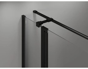 Mexen, Mexen Mist T pravý výklopný sprchový kout 115 x 100 cm, černá mřížka - 8A4T-115-100-70-77-P