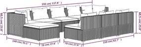 vidaXL 10dílná zahradní sedací souprava s poduškami polyratan [3102019] Barva: Hnědá a zelená