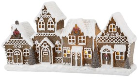 Perníkové chaloupky se světýlky Gingerbread Noël LED - 24*6,5*12,5 cm