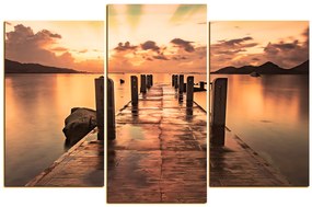 Obraz na plátně - Krásný západ slunce nad jezerem 1164FC (105x70 cm)