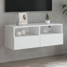 Nástěnná TV skříňka bílá 80 x 30 x 30 cm kompozitní dřevo