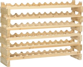 HOMCOM 72-lahev vinotéka, 6-patrová vertikální vinotéka s nosností 100 kg pro kuchyni, jídelnu a bar, 114x28x85 cm, přírodní dřevo | Aosom