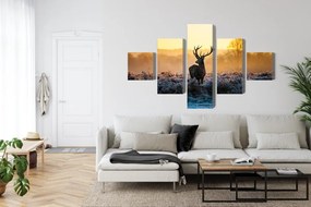 Vícedílný obraz Jelen Na Říji Ve 3D Nedostatek Nedostatek Plátno Canvas 250x150