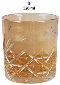 Žlutá sklenička s ornamenty – 320 ml