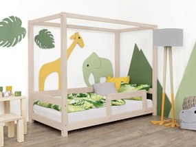 Benlemi Dětská postel s nebesy a bočnicí BUNKY Zvolte barvu: Béžová, Zvolte rozměr: 90x190 cm