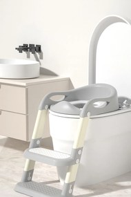Dětské schůdky 02 s nástavcem na WC šedé
