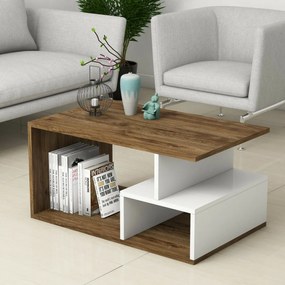 Konferenční stolek Arte White and Dark Walnut
