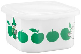 Dóza s víkem Moomin Joyful Apples 1,5l, smalt / bílo-zelená