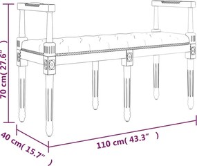 vidaXL Lavice 110 x 40 x 70 cm samet [344423] Barva: Modrá