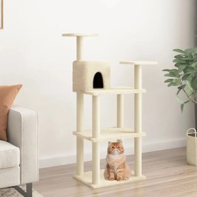 Škrabadlo pro kočky se sisalovými sloupky krémové 118,5 cm 171427