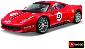 Bburago ferrari racing 458 challenge červená 1:24