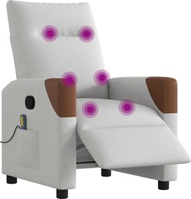 Elektrické masážní polohovací křeslo obláčkově šedé textil 3323997