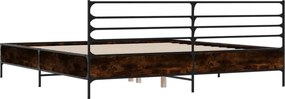 Rám postele hnědý dub 135 x 190 cm kompozitní dřevo a kov 3280076