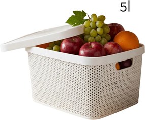 Multifunkční koš s víkem, úložný box s víkem 5,5l ALTOM - bílý